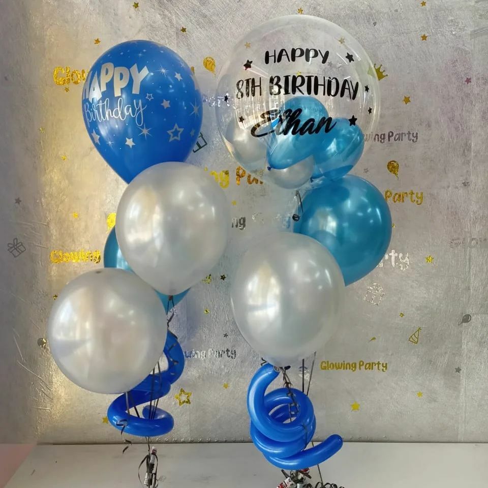 18" Bubble Bobo Balloon With Wordings (Helium-Filled) - Glowing Party House