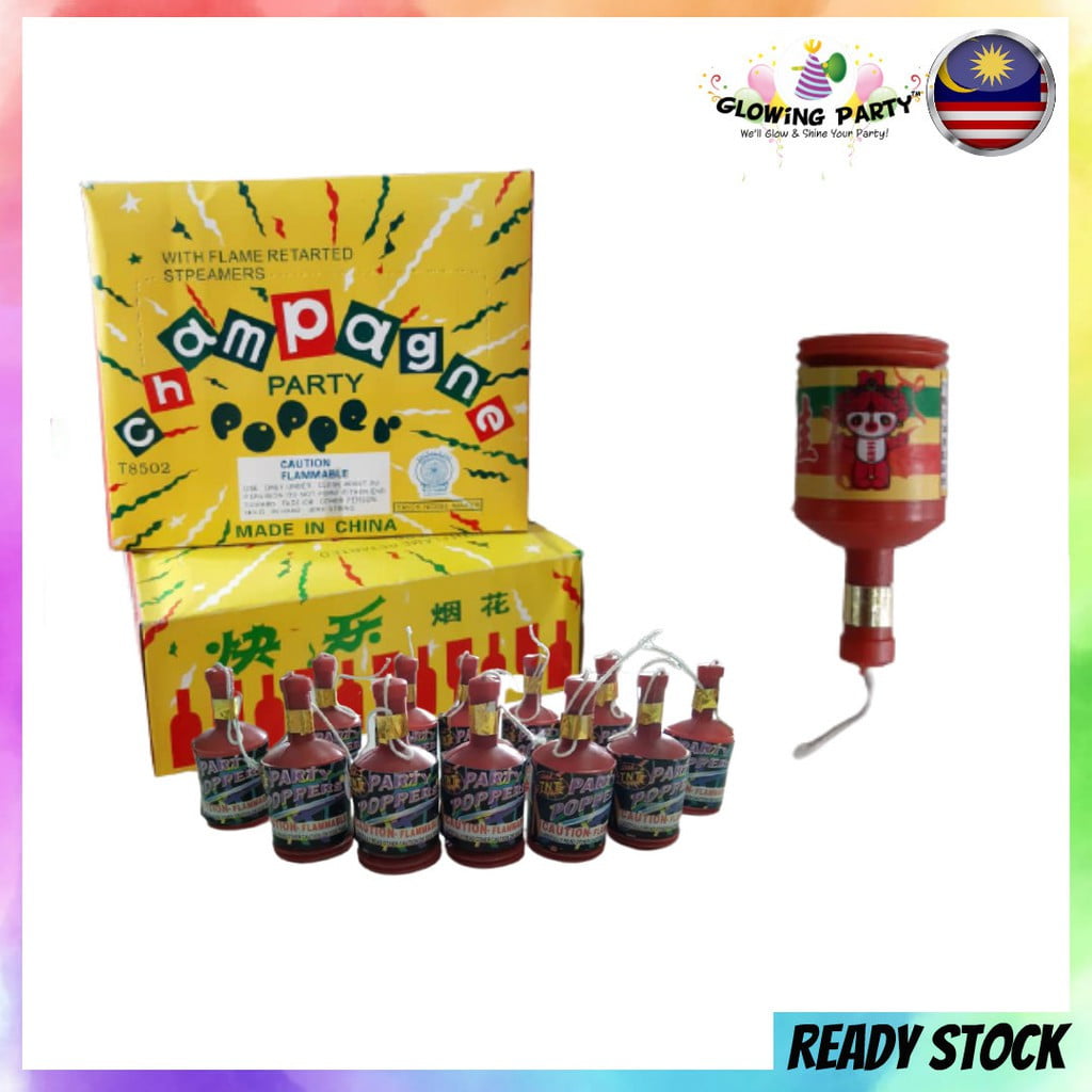 (12pcs) Champagne Party Popper - Glowing Party House