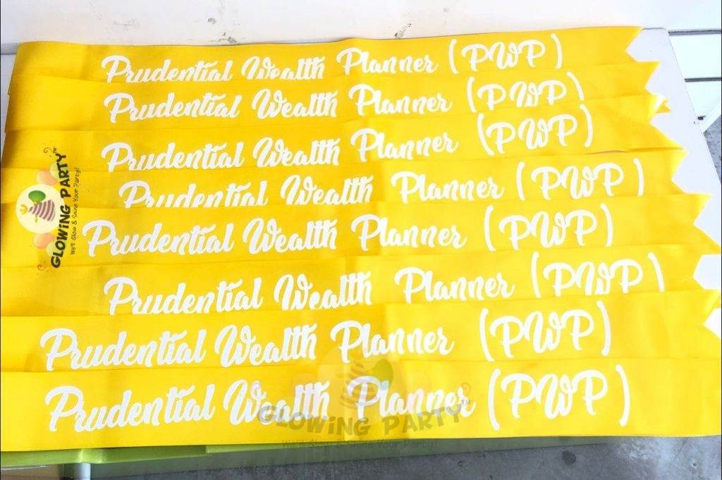 Custom Wording Sash - Glowing Party House