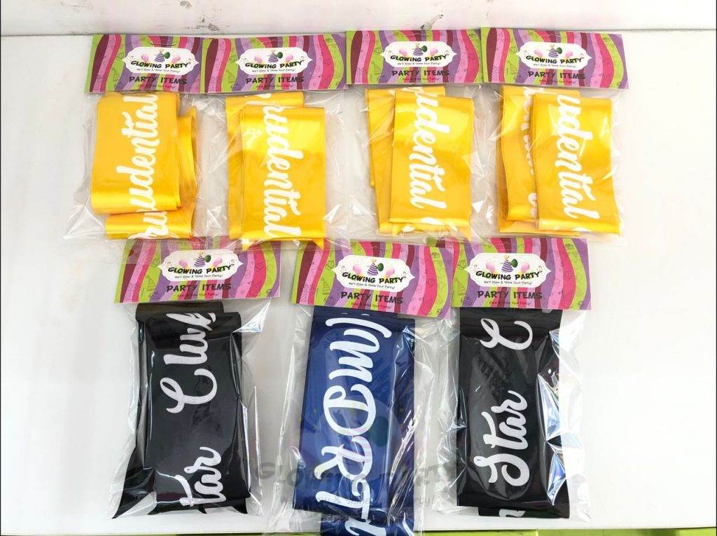 Custom Wording Sash - Glowing Party House