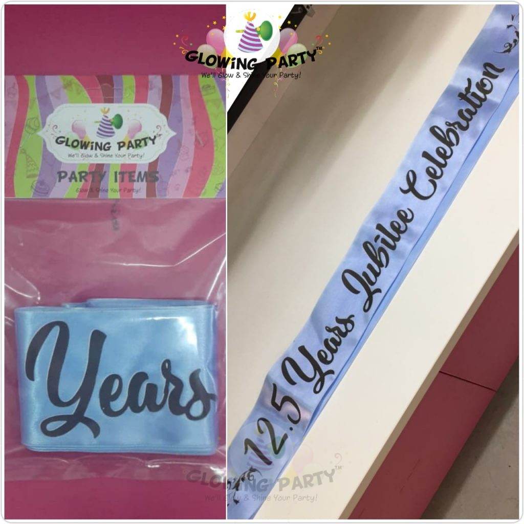 Custom Wording Sash - Glowing Party House