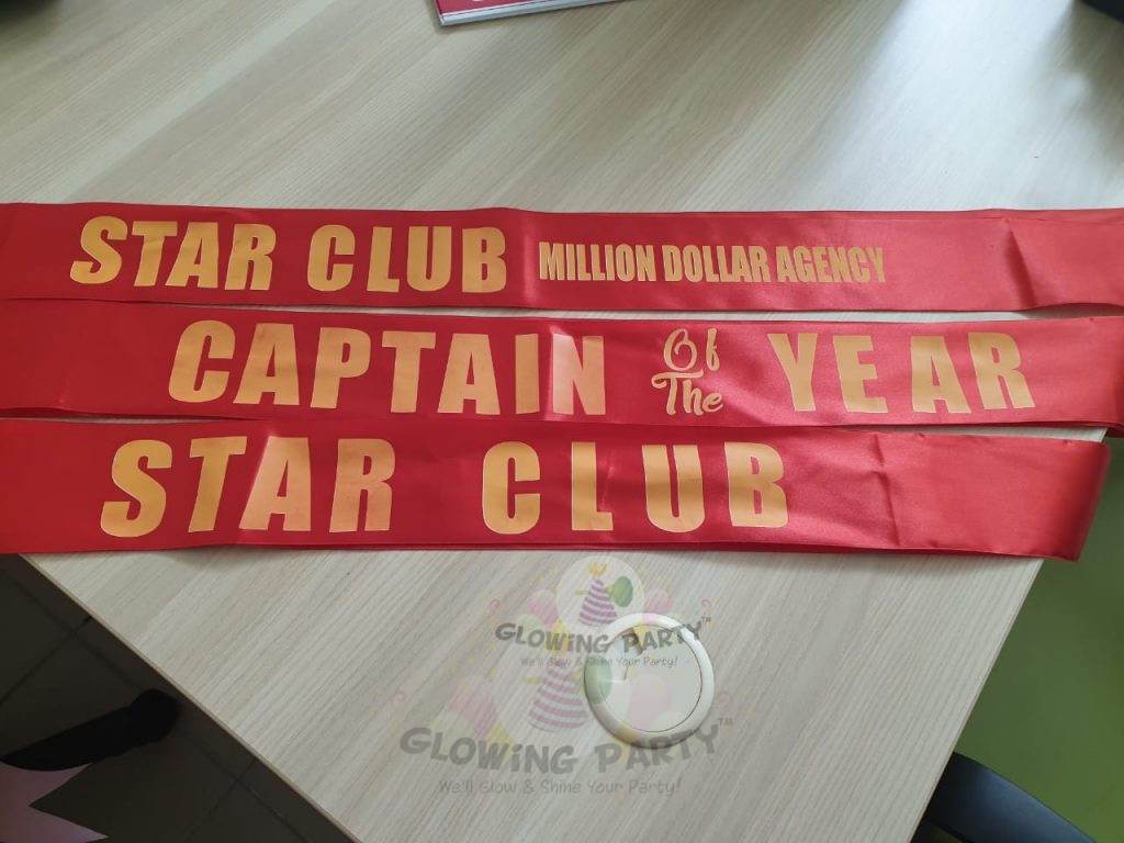 Custom Wording Sash - Glowing Party House