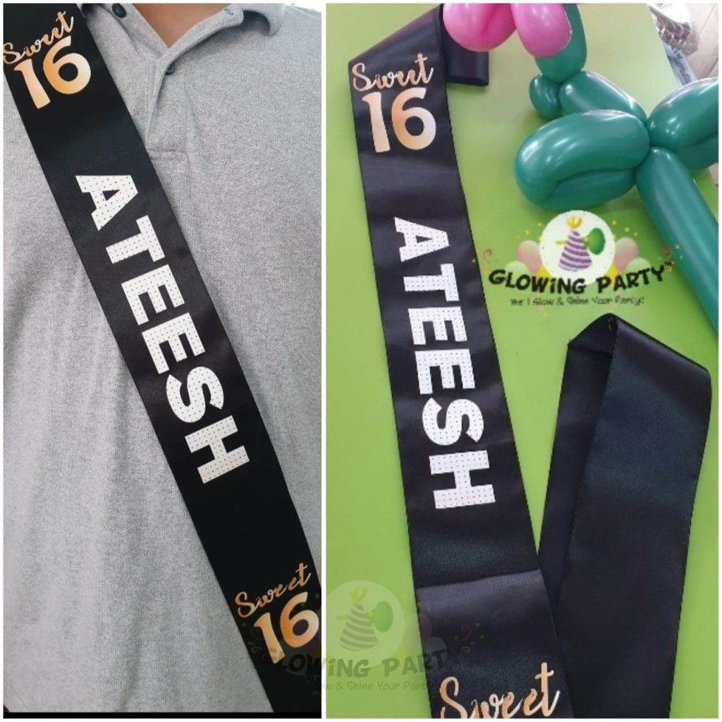 Custom Wording Sash - Glowing Party House